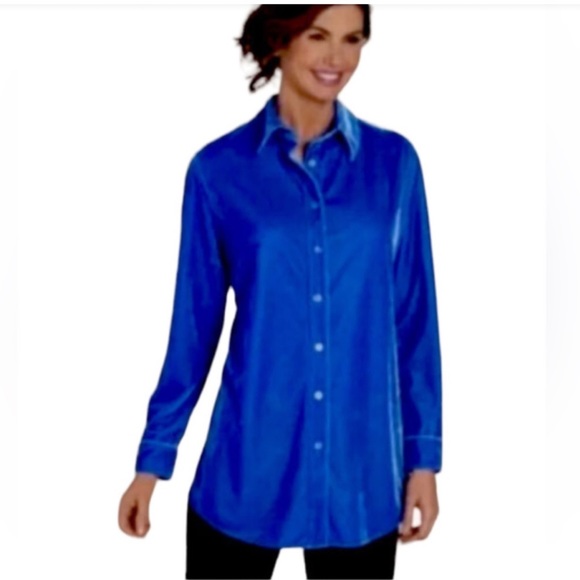 Soft Surroundings | Tops | Soft Surroundings Boyfriend Tunic Top Womens ...
